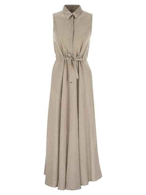 Herno Linen Sleeveless Chemisier Dress Herno