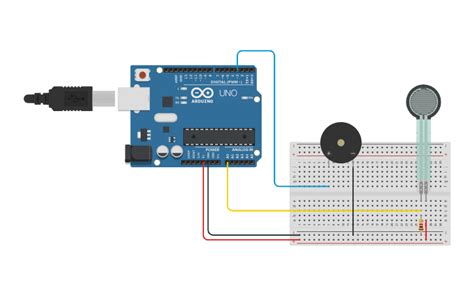 Circuit Design Pressure Sensor With Peizo Buzzer Tinkercad