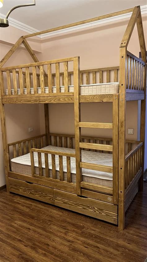 Детская двухъярусная кровать Домик в лесу с ящиками 11 300 000 сум Детская мебель Ташкент