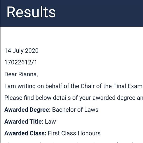 I Am Elated To Be Able To Say That I Have Achieved A First Class In My Law Degree🎉🙌🏽 Rianna P