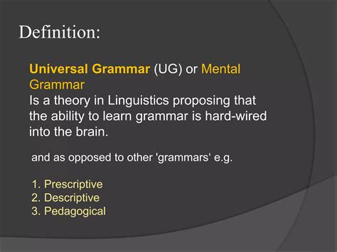 Chomskys Universal Grammar Pptx