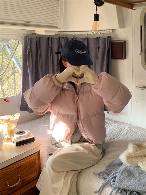 프렌치오브 웰론100 베리시 겨울 웰론 파스텔 후드 숏 크롭 패딩4color