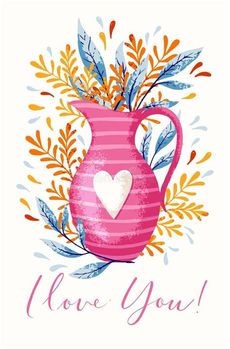 Vase With Flowers 向量例证 插画 包括有 问候 重点 装饰 现有量 设计 开花 107459672