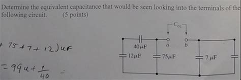 Solved Determine The Equivalent Capacitance That Would Be