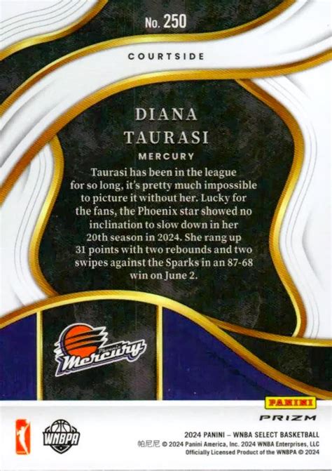 Diana Taurasi 250 Prices 2024 Panini Select Wnba Basketball Cards