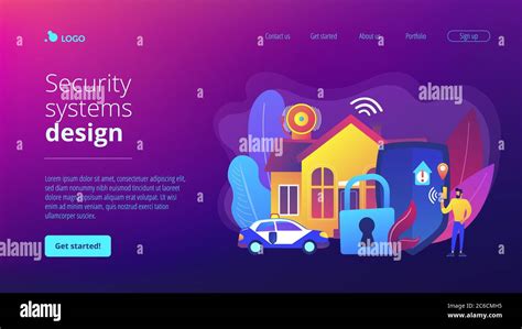 Security Systems Design Concept Landing Page Stock Vector Image And Art
