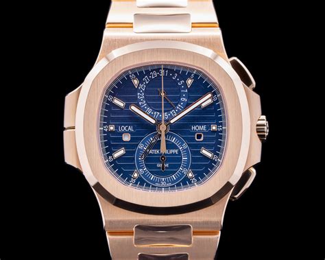 Patek Philippe Nautilus 59901r Travel Time Chronograph 18k Rose Gold