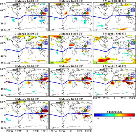 Gim Tec Global Ionospheric Anomaly Maps Tec Anomalies Occurred From Download Scientific