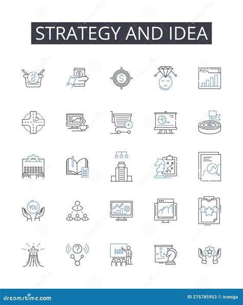 Approach And Method Line Icons Collection Strategy Framework System Process Methodology