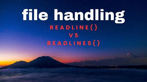 Readline Vs Readlines File Handling In Python Youtube