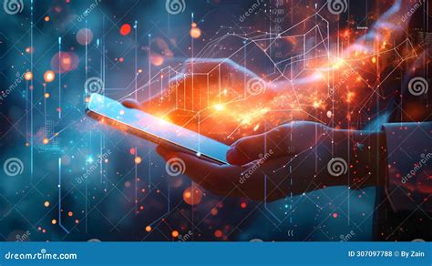 Businessman Using Tablet Analyzing Sales Data And Economic Growth Graph Chart Business Strategy