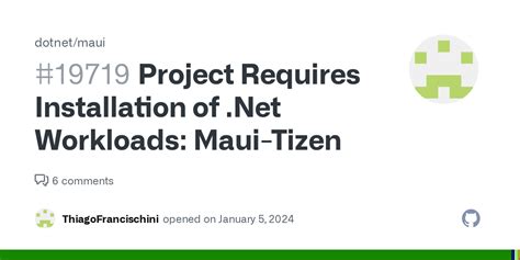Project Requires Installation Of Net Workloads Maui Tizen Issue