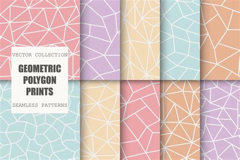 Collection Of Colorful Polygonal Geometric Patterns Delicate