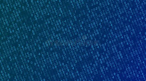 A Stream Of Binary Matrix Code On The Screen Numbers Of The Computer