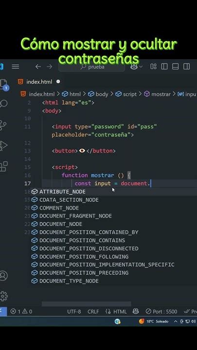 Como Mostrar Y Ocultar Contraseñas Desarrolloweb Programación Coding