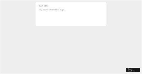 Lexical Table Plugin Example Codesandbox