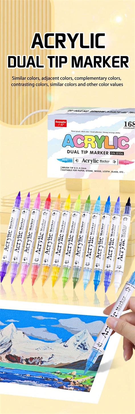 Guangna 60 Color Double Tip Double Color Acrylic Marker Pen Set