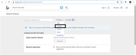 Delete Bing History