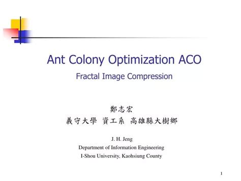 PPT Ant Colony Optimization ACO Fractal Image Compression PowerPoint