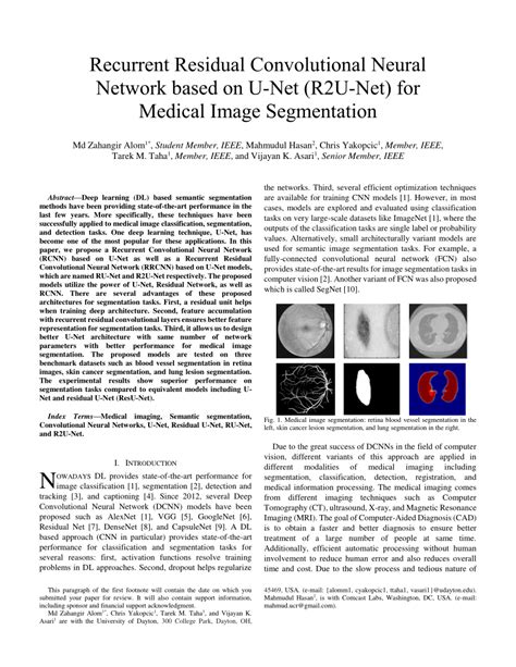 Pdf Recurrent Residual Convolutional Neural Network Based On U Net
