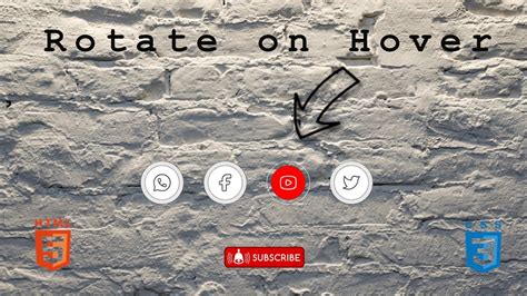 Stunning Social Media Icon Hover Rotate Effect Html And Css Tutorial Youtube
