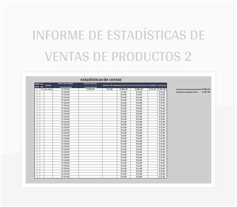 Plantilla De Formato Excel Informe De Estadísticas De Ventas De