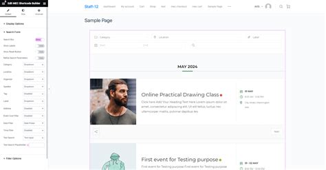 Elementor Shortcode Builder Modern Events Calendar