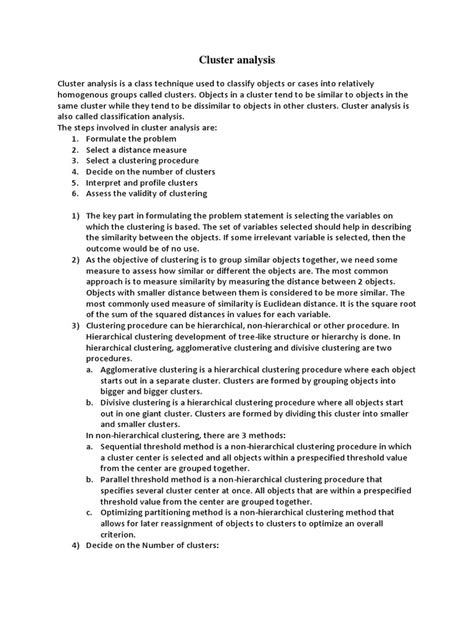 Cluster Analysis Pdf Cluster Analysis Dependent And Independent Variables