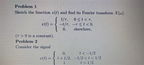 Solved T Problem 1 Sketch The Function R T And Find Its Chegg Com