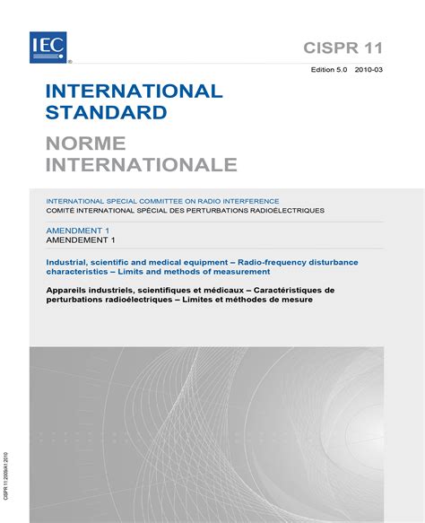 Cispr 11 Amd1 Ed 50 B2010 Amendment 1 Industrial Scientific