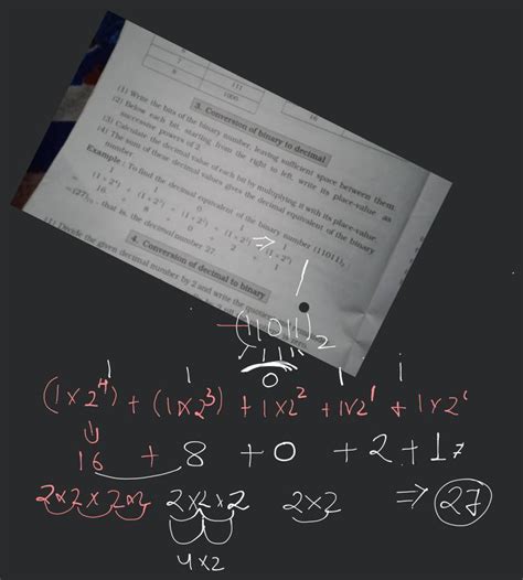 3 Conversion Of Binary To Decimal 1 Write The Bits Of The Binary Numbe