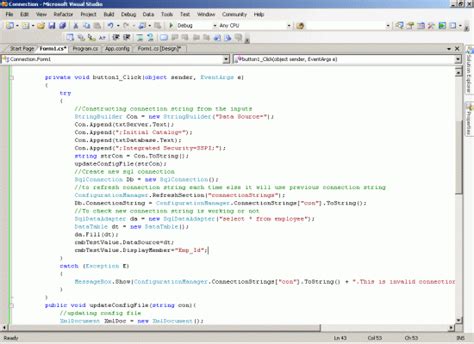 Configuring Connection String In Appconfig File During Runtime For A C Windows Application