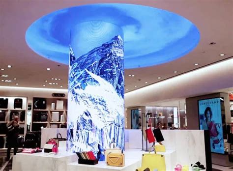 Indoor P2 Soft Module Curved Flexible Led Display Screen For Cylindrical Column Flexible Led