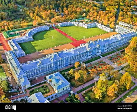 A Post Card Of An Aerial View Of The Catherine Palace A Rococo Palace