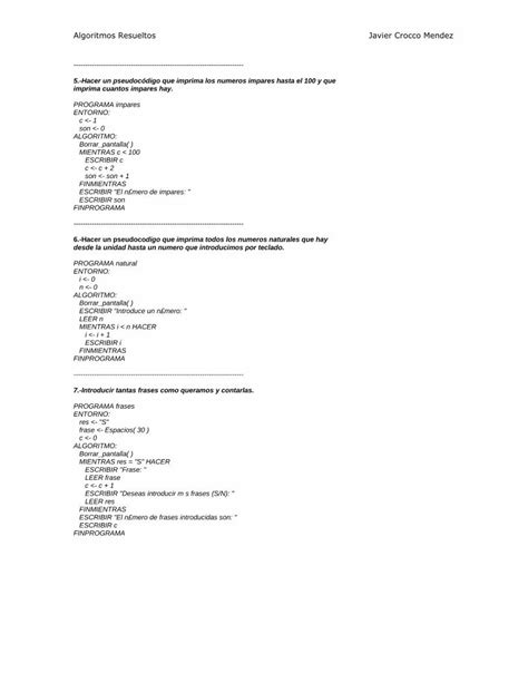 Pdf 52 Ejercicios Resueltos En Pseudocodigo 1a Dokumentips