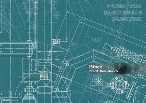 벡터 엔지니어링 그림입니다 컴퓨터 지원 설계 시스템 악기 만들기 도면 개발에 대한 스톡 벡터 아트 및 기타 이미지 개발 개체 그룹 건설 기계류 Istock