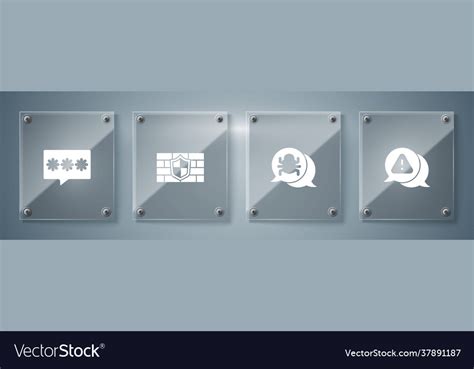 Set Exclamation Mark In Triangle System Bug Vector Image