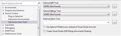Svn How To Configure Kdiff3 In Visual Studio 2012 Stack Overflow