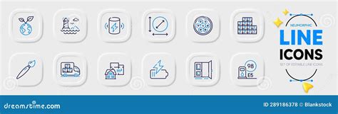 Brush Floor Plan And Wholesale Inventory Line Icons For Web App Pictogram Icon Vector Stock