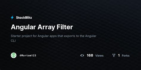 Angular Array Filter Stackblitz