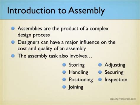 Design For Assembly Dfa