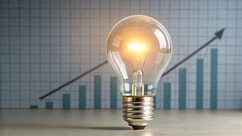 Light Bulb Shining Over A Graph Premium Ai Generated Image