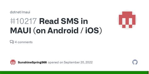 read sms in maui on android ios · issue 10217 · dotnet maui · github