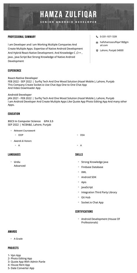 Hafiz Hamza Zulfiqar On Linkedin Android Job Connections