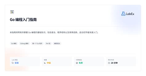 Go 编程入门指南 从零开始学习 Go 语言 Labex