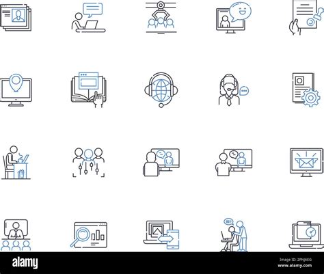 Labor Ground Line Icons Collection Workforce Laborers Employment