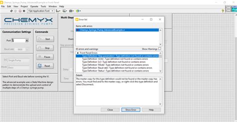 Solved Connecting A Chemyx Fusion 4000x Syringe Pump To Labview Ni