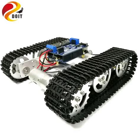 doit mini t100 crawler metal tank robot chassis with arduino wireless wifi controller kit for