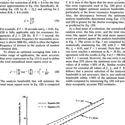 Optimum Analysis Bandwidth For The Computation Of A Random Vibration