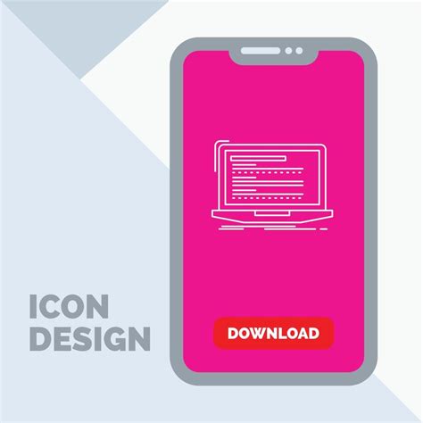 Code Coding Computer Monoblock Laptop Line Icon In Mobile For Download Page 13036595 Vector